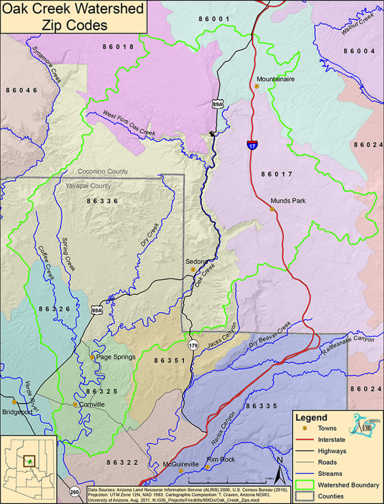 Watershed Map With Zip Codes Oak Creek Watershed Council Watershed Map With Zip Codes Oak Creek Watershed Council